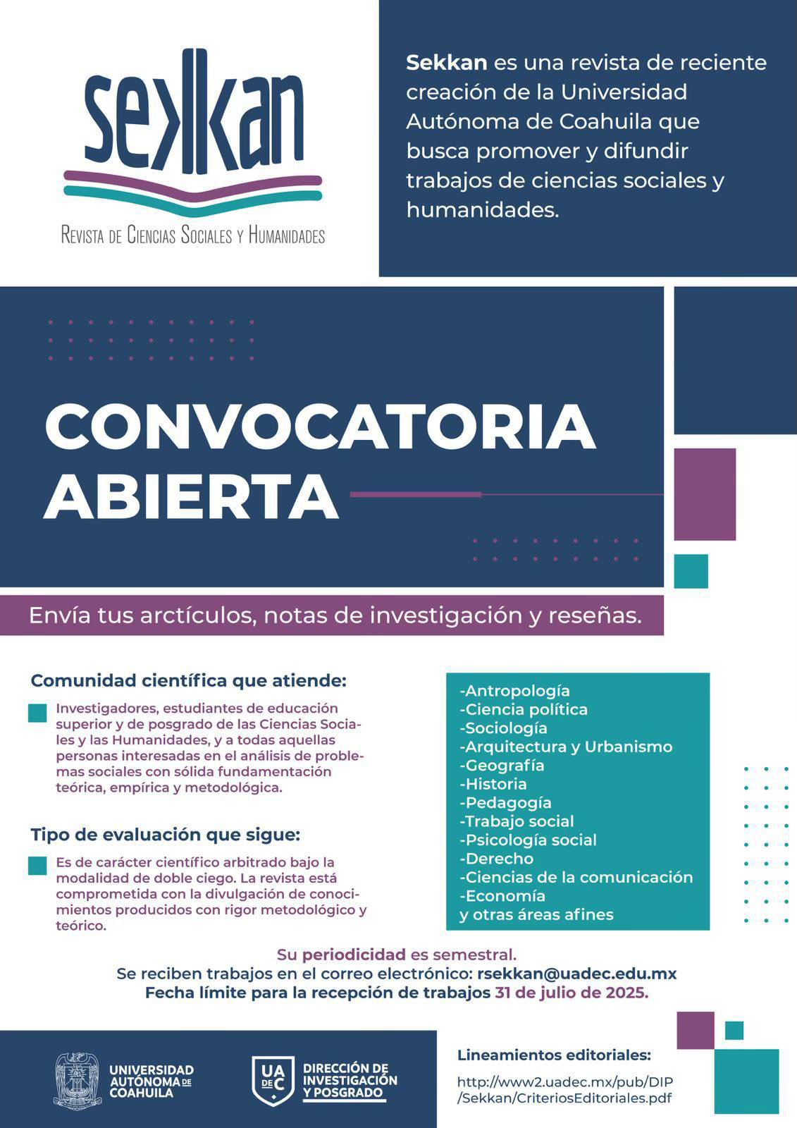 Invita UAdeC a Conocer y Colaborar en la Revista Universitaria de Ciencias Sociales y ...